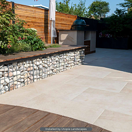 London Stone Porcelain Ash Beige - Paving Slabs | Paving Superstore
