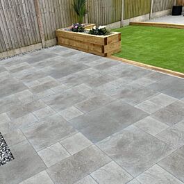 Paving Superstore_Riven & Brushed Limestone 'Ideal Range' Dark Grey ...