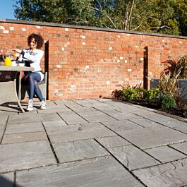 Marshalls Paving Riven Sandstone 'Indian' Grey Multi - | Paving Superstore